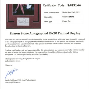 Sharon Stone "basic Instinct" AUTOGRAPH Signed Photo Framed 16x20 ...