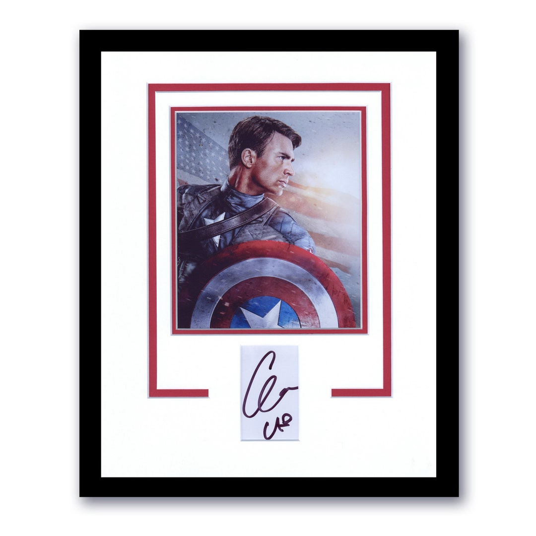 Chris Evans "captain America" AUTOGRAPH Signed Custom Framed 11x14 ...
