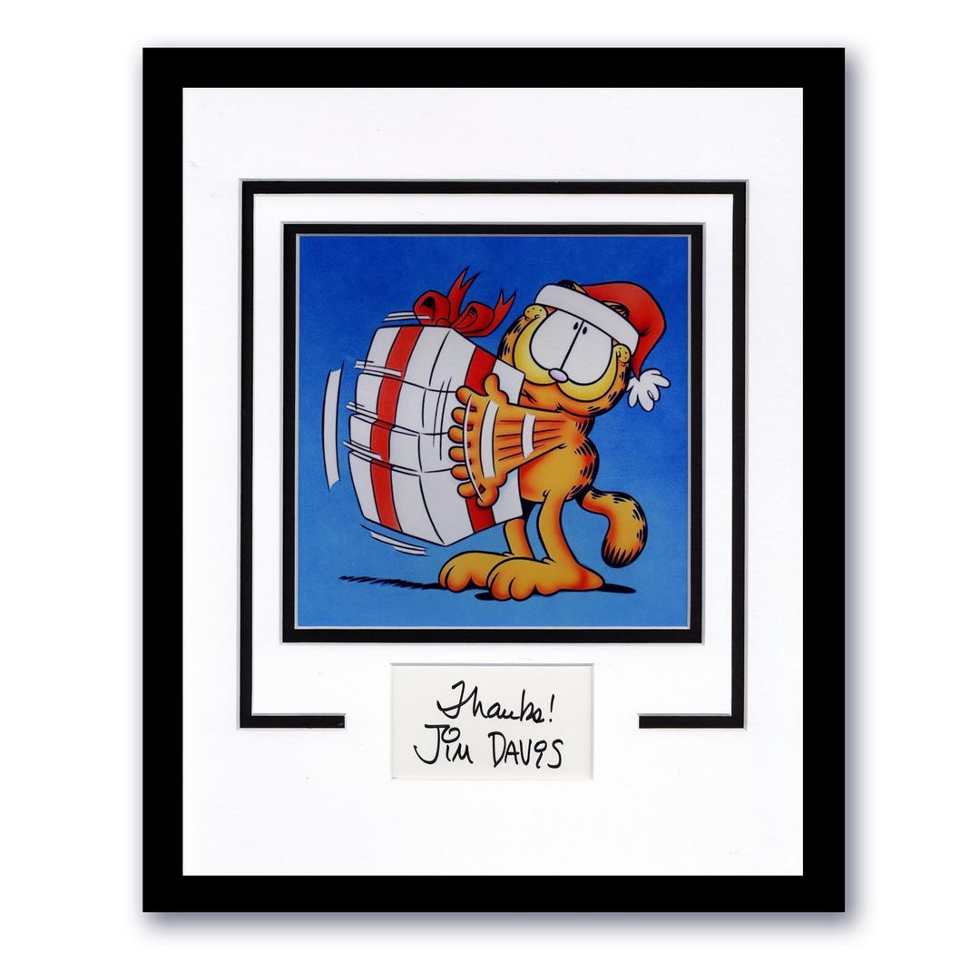 Jim Davis "garfield" AUTOGRAPH Signed Custom Framed 11x14 Matted ...