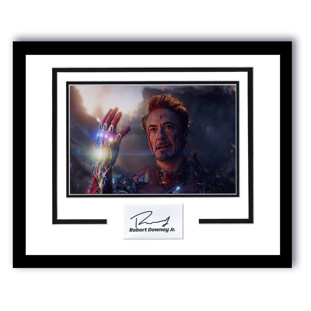 Robert Downey Jr. avengers: Endgame SIGNED Iron Man Framed 11x14 ...