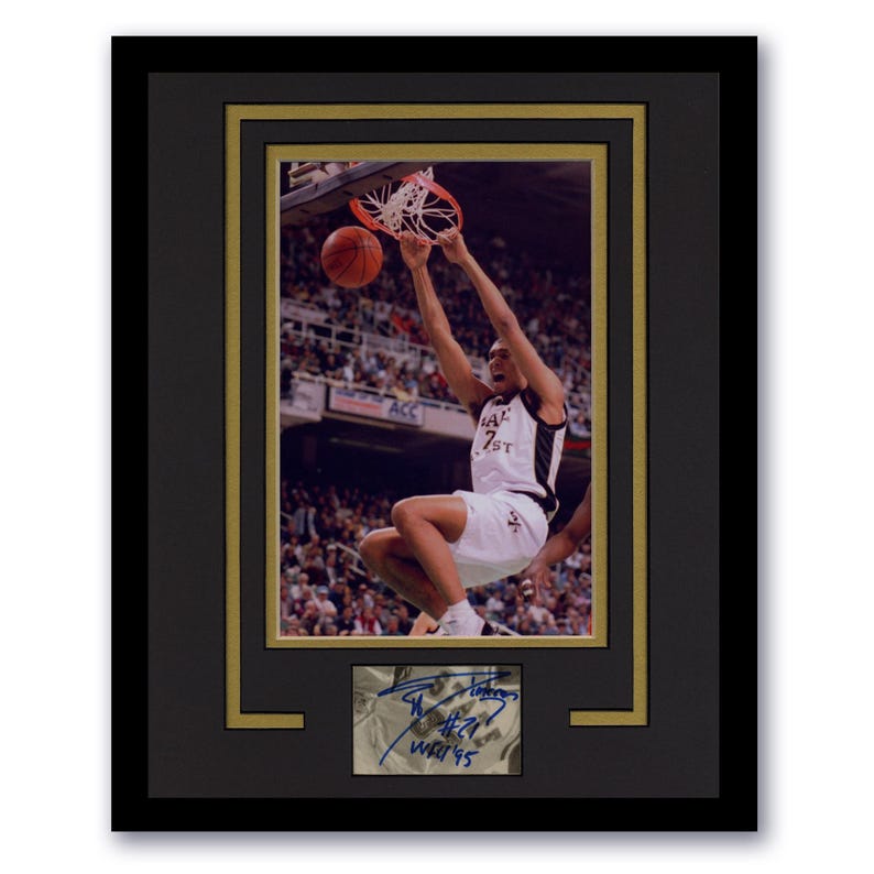 Tim Duncan AUTOGRAPH Signed Wake Forest Photo Custom Framed 11x14 ...