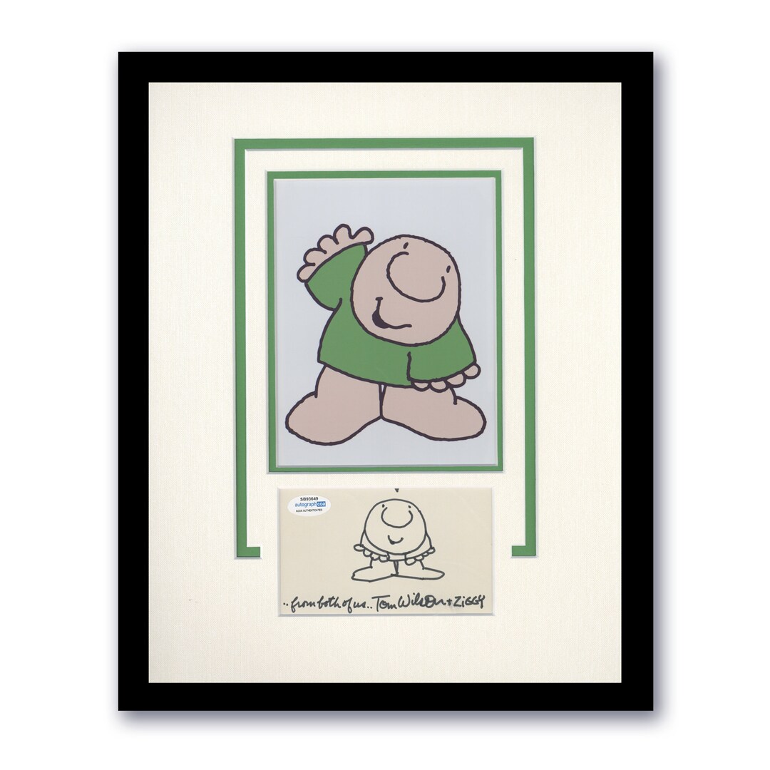 Tom Wilson "ziggy" Cartoonist AUTOGRAPH Signed Sketch Framed 11x14 ...