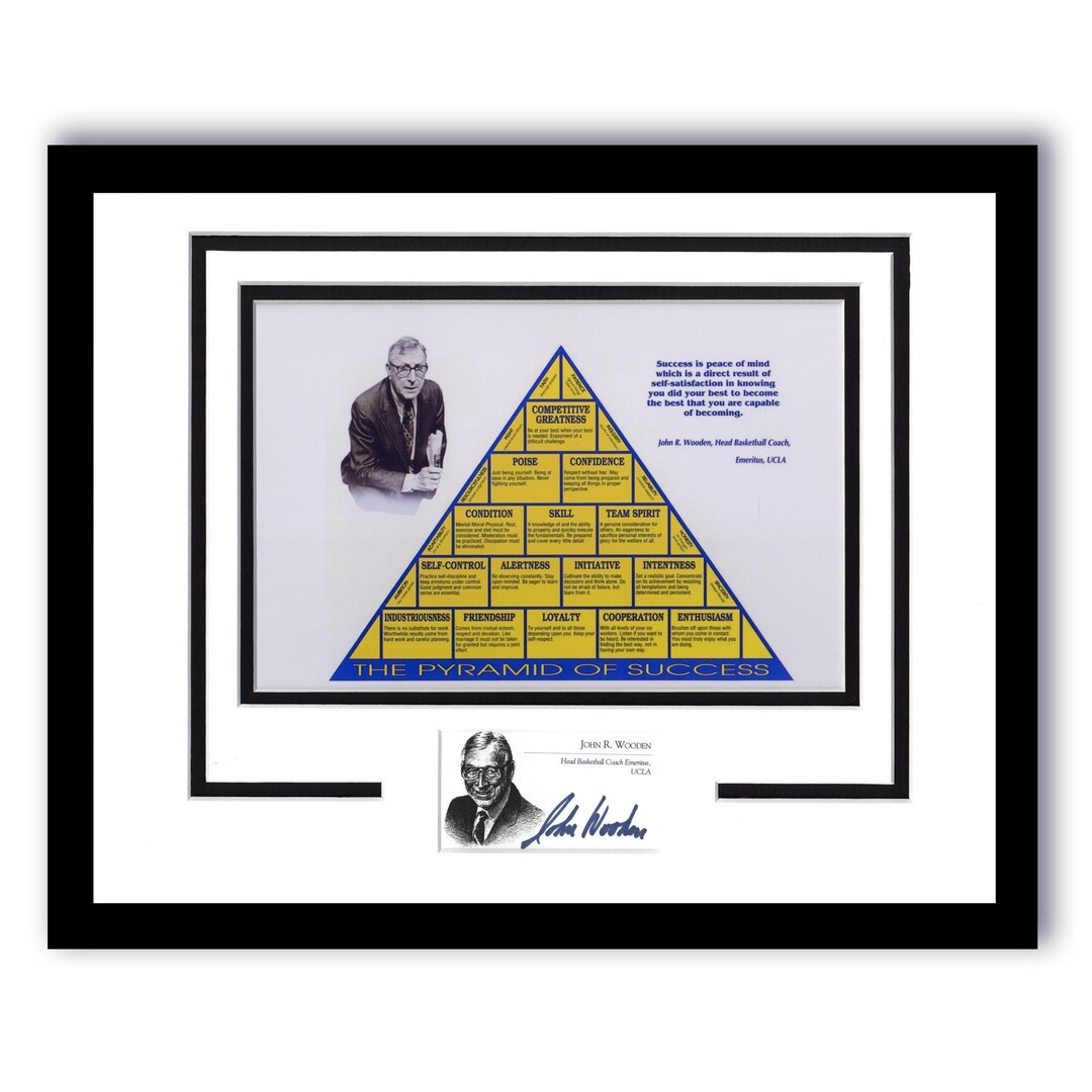 John Wooden ucla Bruins SIGNED Pyramid of Success Framed 11x14 Display ...