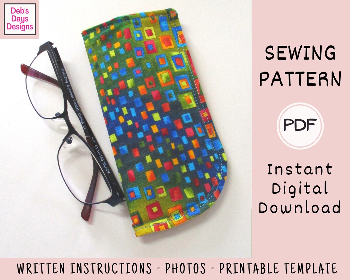 Soft Sided Eyeglass Case PDF SEWING PATTERN, Digital Download, How to ...