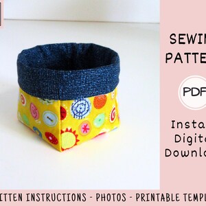 Mini Fabric Storage Bin PDF SEWING PATTERN, Digital Download, How to ...