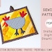Quilted Chicken Potholder PDF SEWING PATTERN, Digital Download, How to ...
