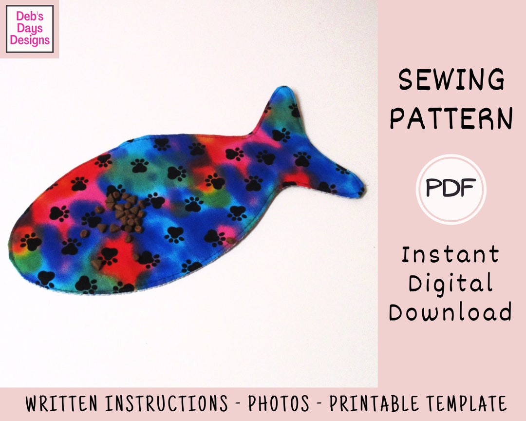 Cat Placemat PDF SEWING PATTERN Digital Download Fish-shaped - Etsy