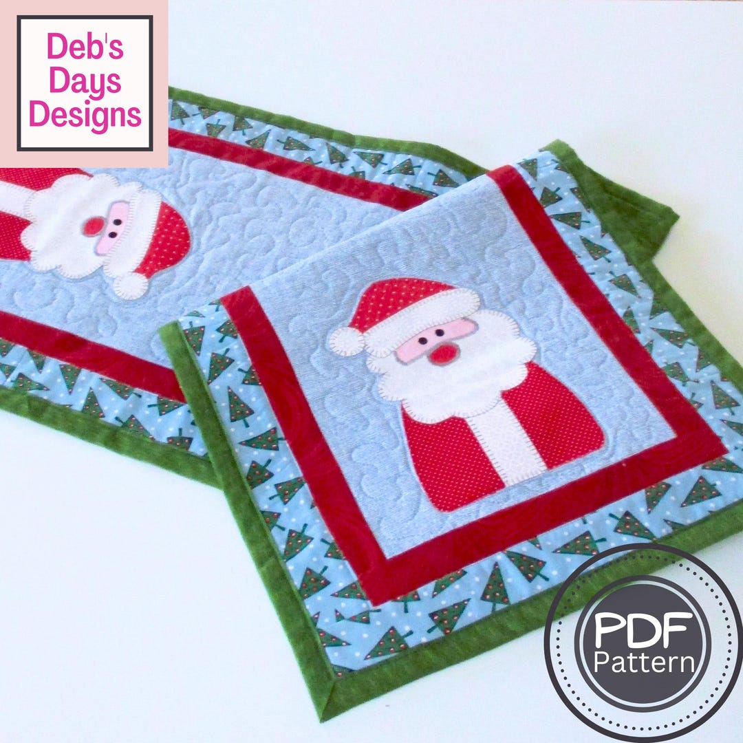 Santa Claus Table Runner PDF QUILTING PATTERN, Digital Download, How to ...