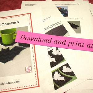 Halloween Coasters PDF SEWING PATTERN Bundle, Digital Download, How to ...