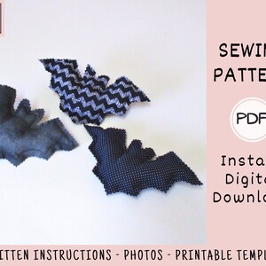 Plush Fabric Bats PDF SEWING PATTERN, Digital Download, How to Make ...