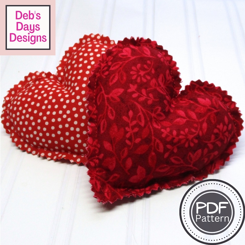 Plush Fabric Hearts PDF SEWING PATTERN, Digital Download, How to Make ...