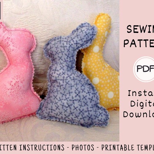 Fabric Rabbits PDF SEWING PATTERN Digital Download How to - Etsy