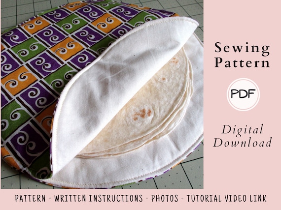 Fabric Tortilla Warmer PDF SEWING PATTERN Instant Digital | Etsy