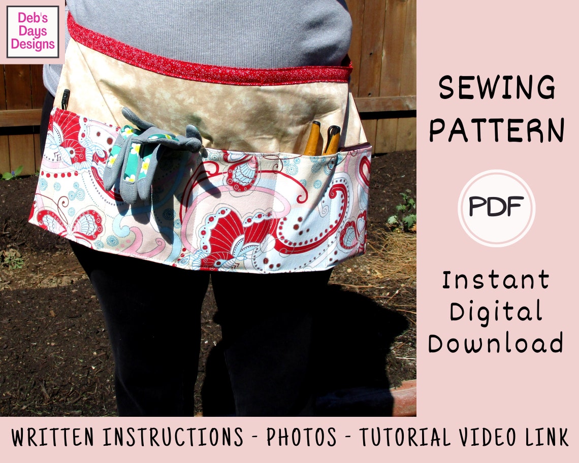 Gardening Apron PDF Sewing PATTERN Instant Digital Download | Etsy
