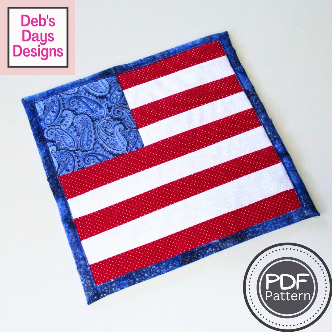 Quilted American Flag Trivet PDF SEWING PATTERN, Digital Download, How ...