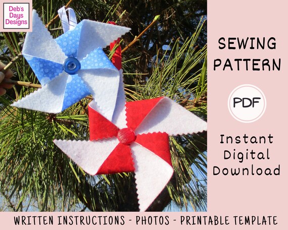 Pinwheel Christmas Ornament PDF SEWING PATTERN Instant - Etsy