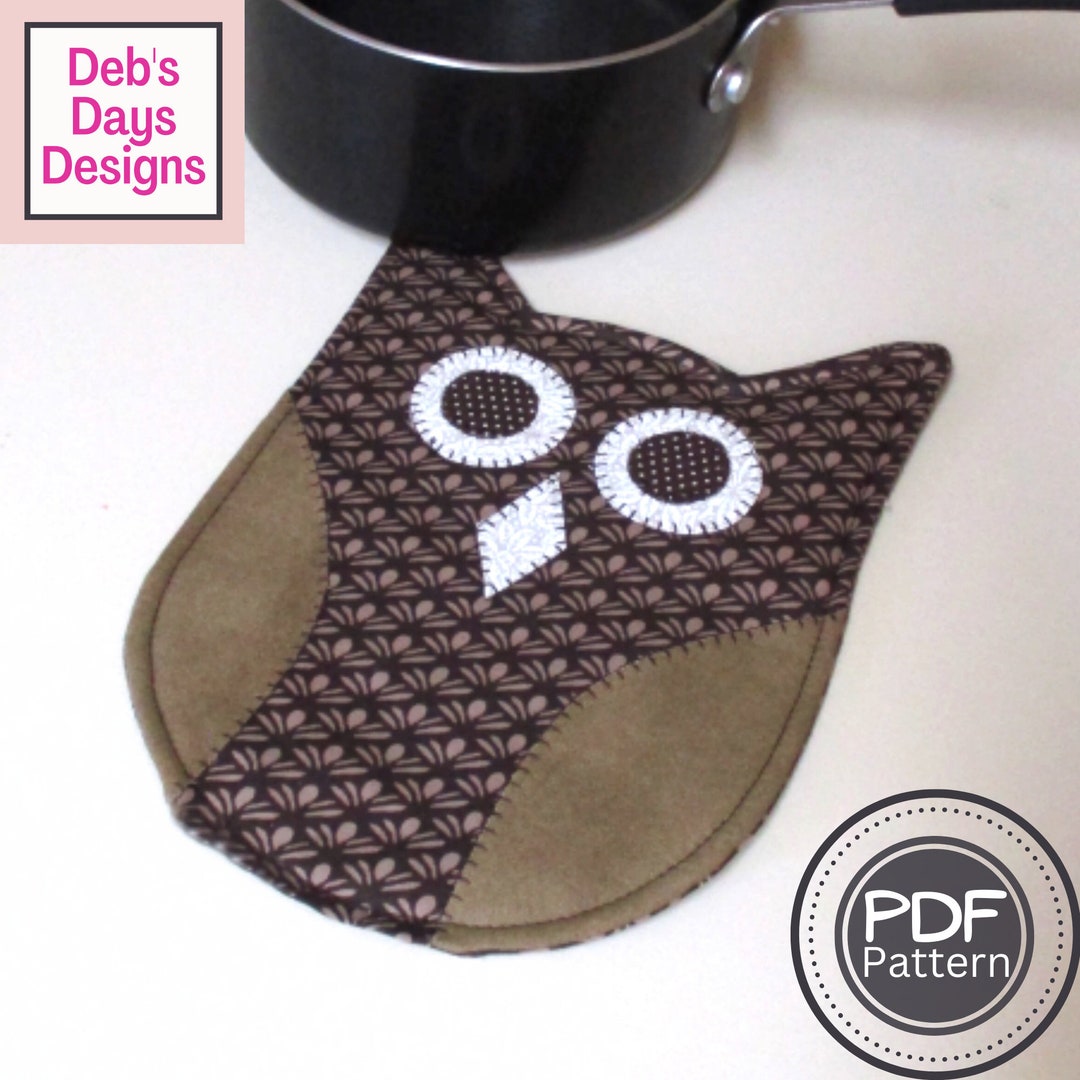 Owl Potholder PDF SEWING PATTERN, Digital Download, Learn How to Make ...