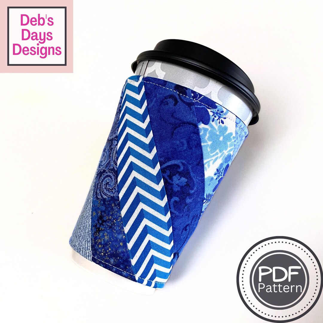 Scrappy Coffee Cup Sleeve PDF SEWING PATTERN, Digital Download, How to ...