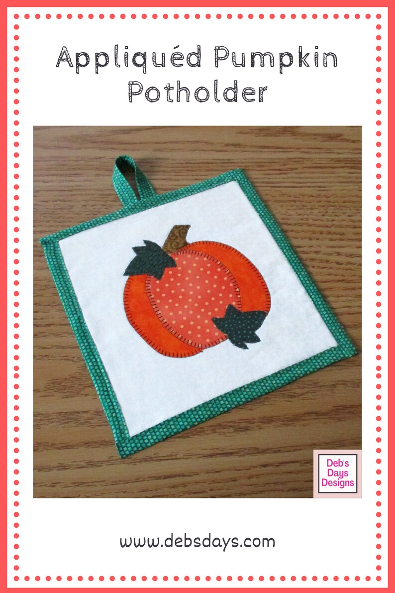 Pumpkin Potholder PDF Sewing PATTERN Digital Download DIY - Etsy