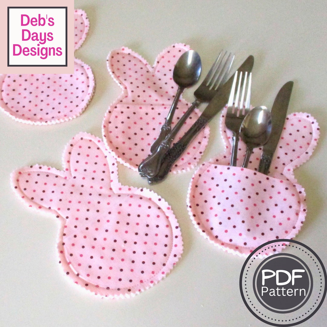 Easter Bunny Cutlery Pouch PDF SEWING PATTERN, Digital Download, How to ...