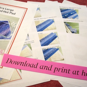 Extra Large Quilted Hot Pad PDF SEWING PATTERN, Digital Download, How ...