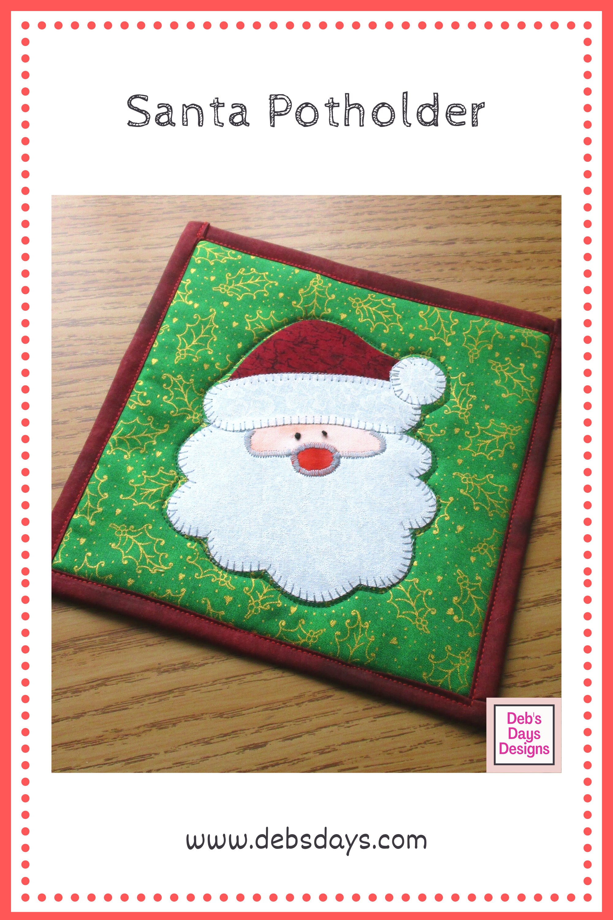 Santa Claus Potholder PDF SEWING PATTERN Instant Download - Etsy