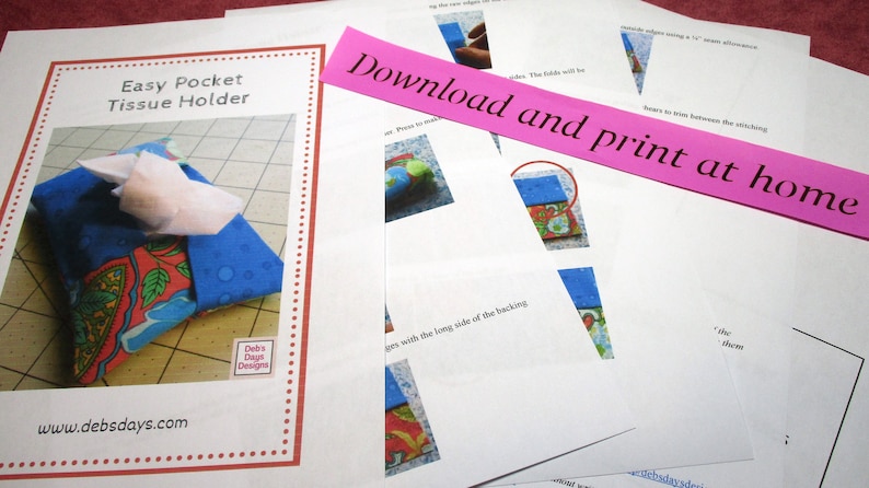Easy Pocket Tissue Holder PDF SEWING PATTERN, Digital Download, How to ...