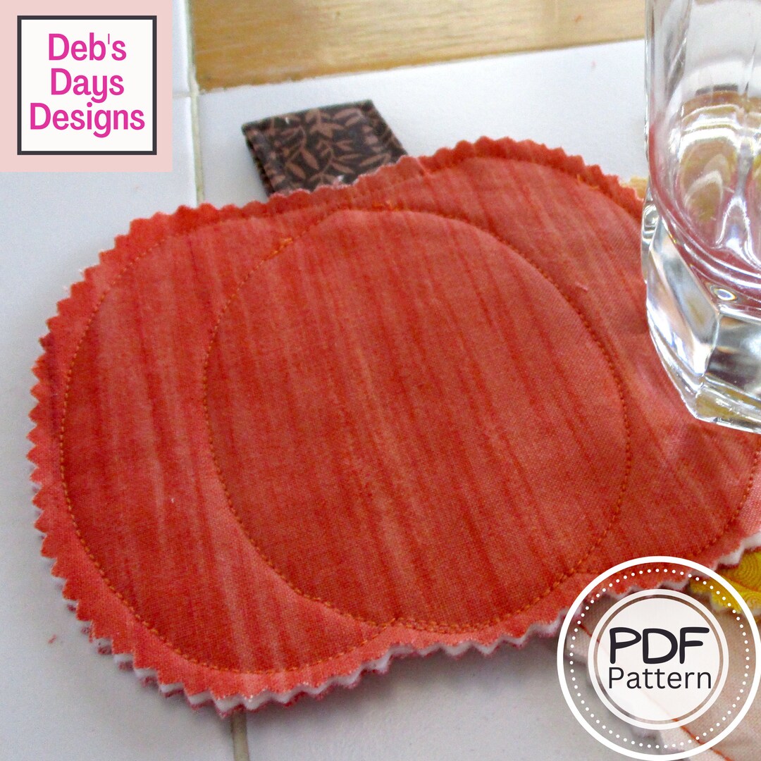 Pumpkin Coasters PDF SEWING PATTERN, Digital Download, How to Make a ...