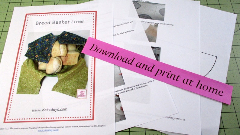 Cloth Bread Basket Liner PDF SEWING PATTERN, Digital Download, How to ...
