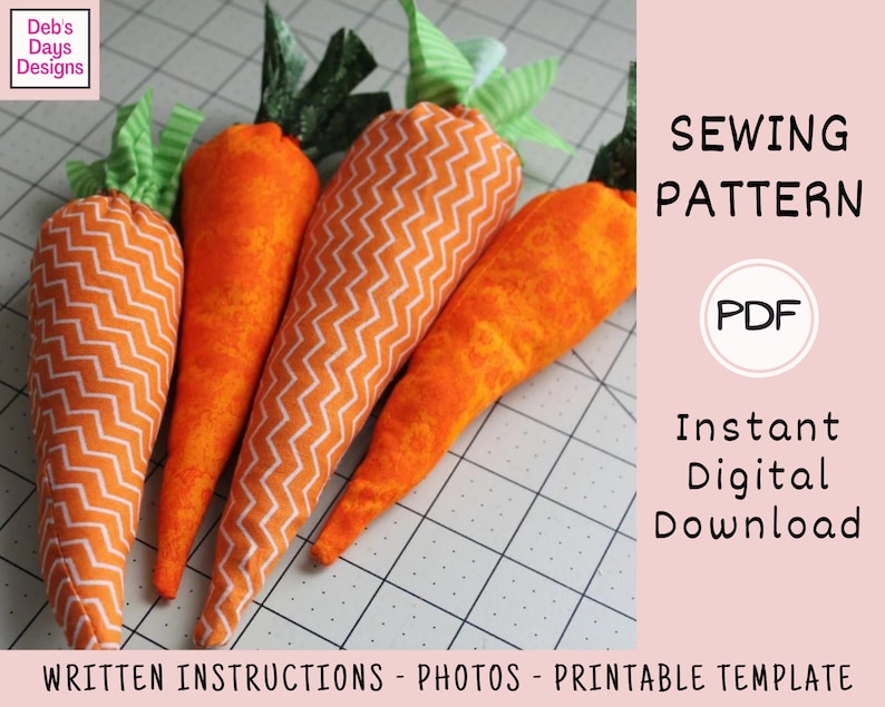 Fabric Easter Carrots PDF Sewing Pattern, Digital Download, How to Sew ...