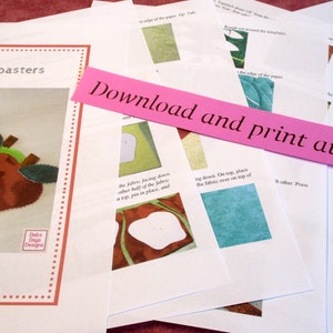 Apple Coasters PDF SEWING PATTERN, Digital Download, How to Sew Fall ...