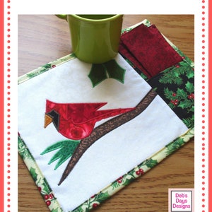 Cardinal Mug Rug PDF SEWING PATTERN Instant Digital Download - Etsy