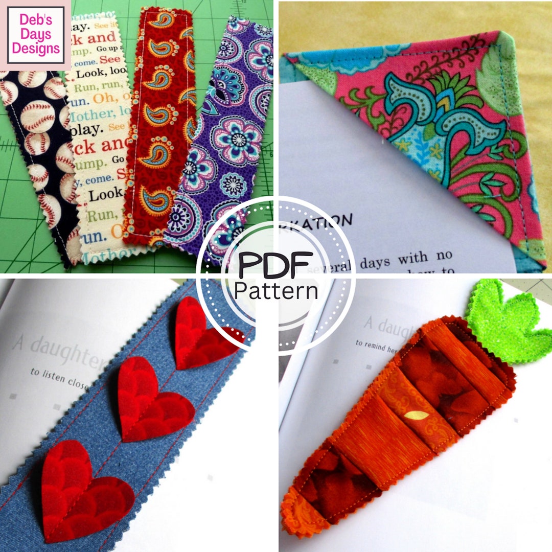 Fabric Bookmarks PDF SEWING PATTERN Pack, Instant Digital Download ...