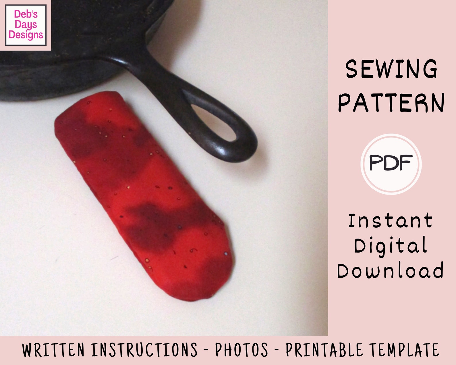 Pot Handle Cover PDF SEWING PATTERN, Digital Download, How to Make A ...