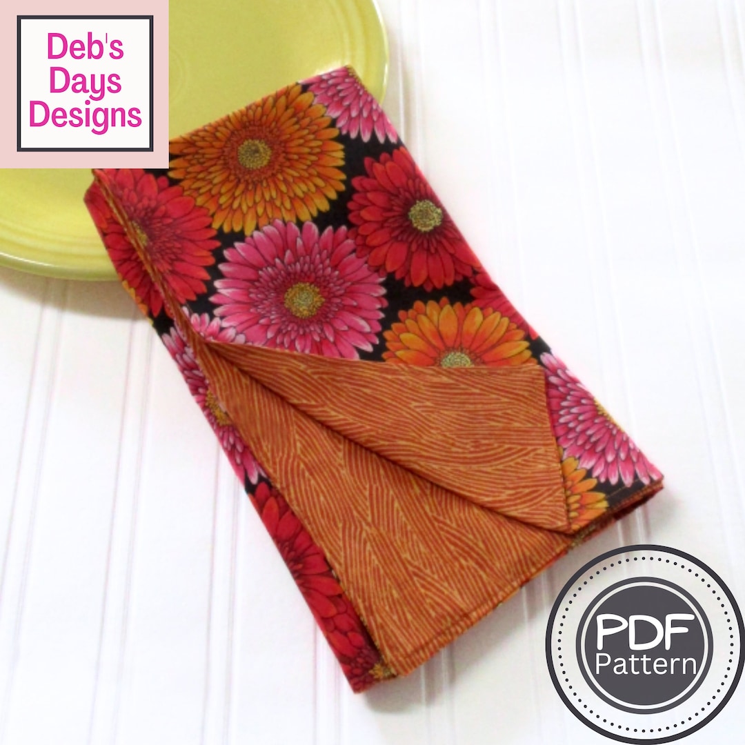 Reversible Cloth Napkins PDF SEWING PATTERN, Digital Download, How to ...