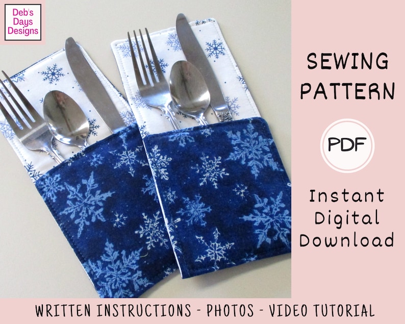 Cutlery Pouch PDF SEWING PATTERN, Digital Download, How to Make a ...