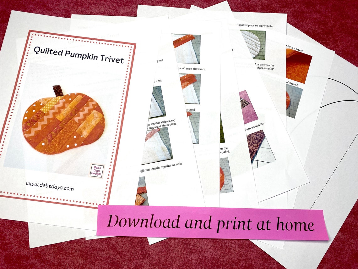 Quilted Pumpkin Trivet PDF SEWING PATTERN, Digital Download, How to ...