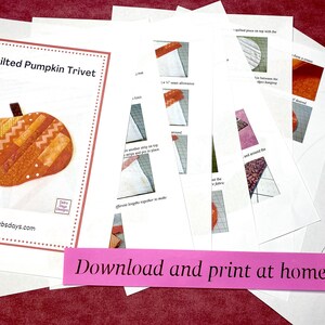 Quilted Pumpkin Trivet PDF SEWING PATTERN, Digital Download, How to ...