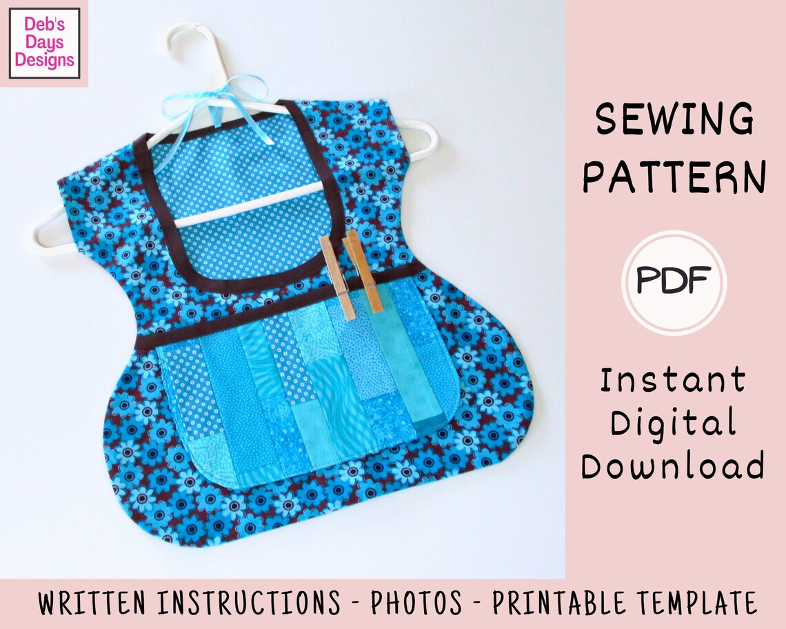 Dress Clothespin Bag PDF SEWING PATTERN, Digital Download, How to Make ...