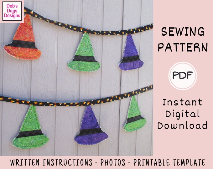 Deb's Days: Learn How to Make Two Witch Hat Buntings - DIY Halloween ...