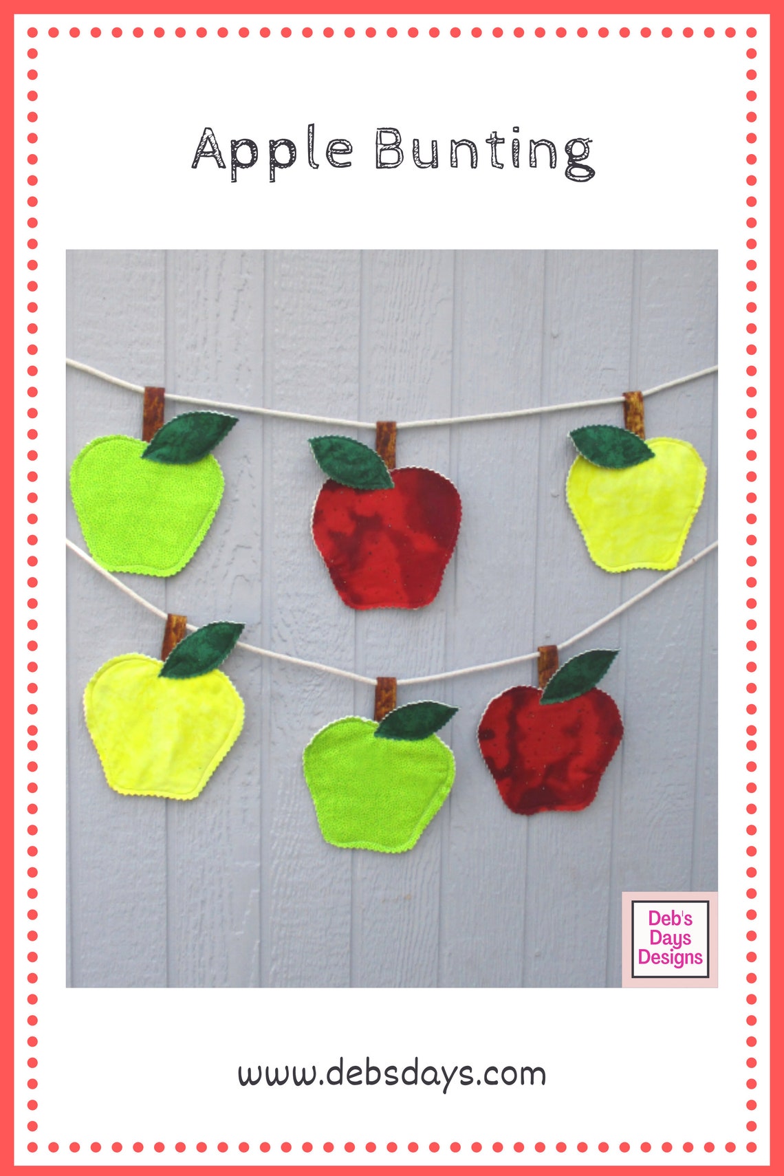 Apple Bunting Banner PDF SEWING PATTERN Digital Download How - Etsy