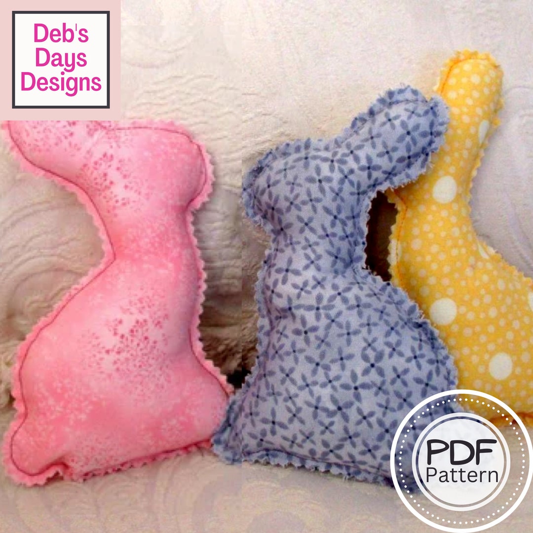 Fabric Bunny Rabbits PDF SEWING PATTERN, Digital Download, How to Make ...