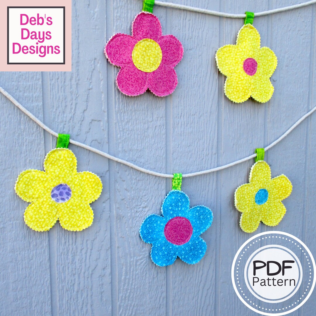 Fabric Flower Garland PDF SEWING PATTERN, Digital Download, How to Make ...