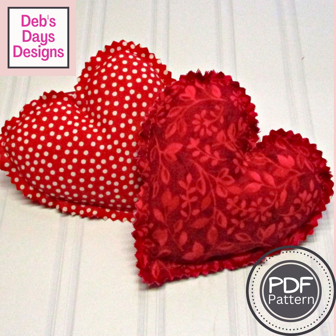 Plush Fabric Hearts PDF SEWING PATTERN, Digital Download, How to Make ...
