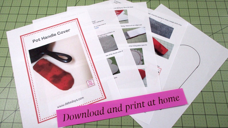 Pot Handle Cover PDF SEWING PATTERN Digital Download How to - Etsy