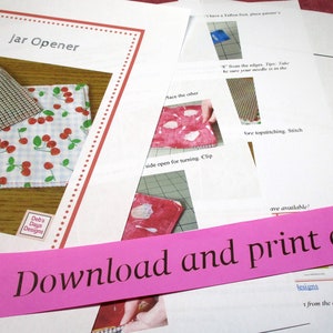Jar Opener PDF SEWING PATTERN, Digital Download, How to Sew Homemade ...