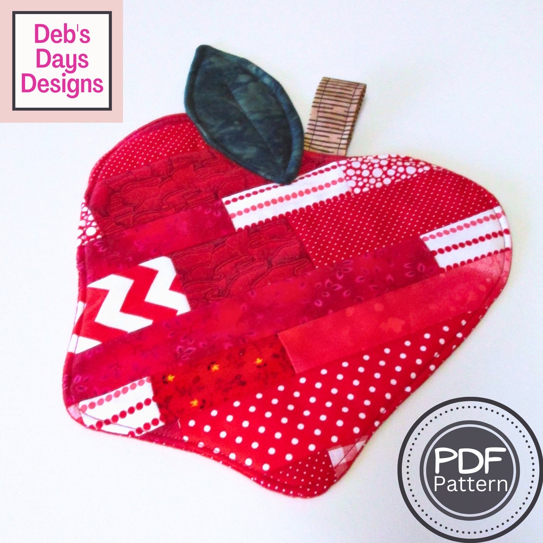 Quilted Apple Potholder PDF SEWING PATTERN, Digital Download, How to ...