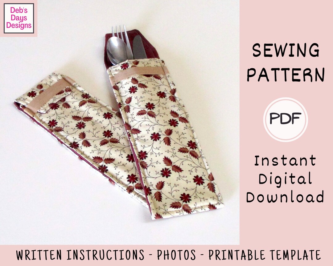 Cutlery Pouch PDF SEWING PATTERN, Digital Download, How to Make a Handmade Silverware Pocket ...