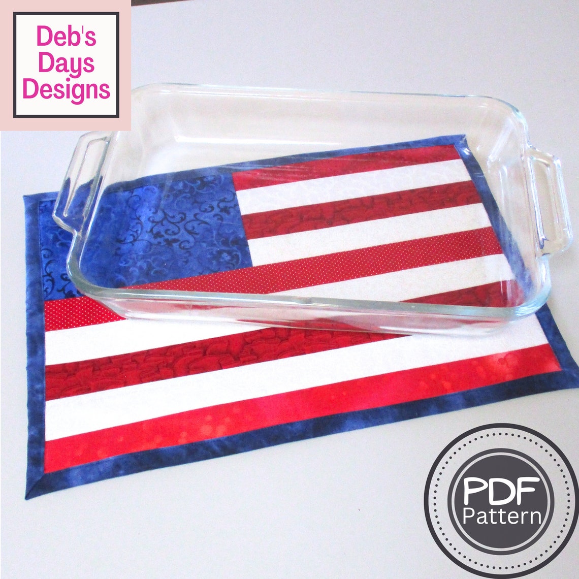 Quilted American Flag Hot Pad PDF SEWING PATTERN, Digital Download, How ...