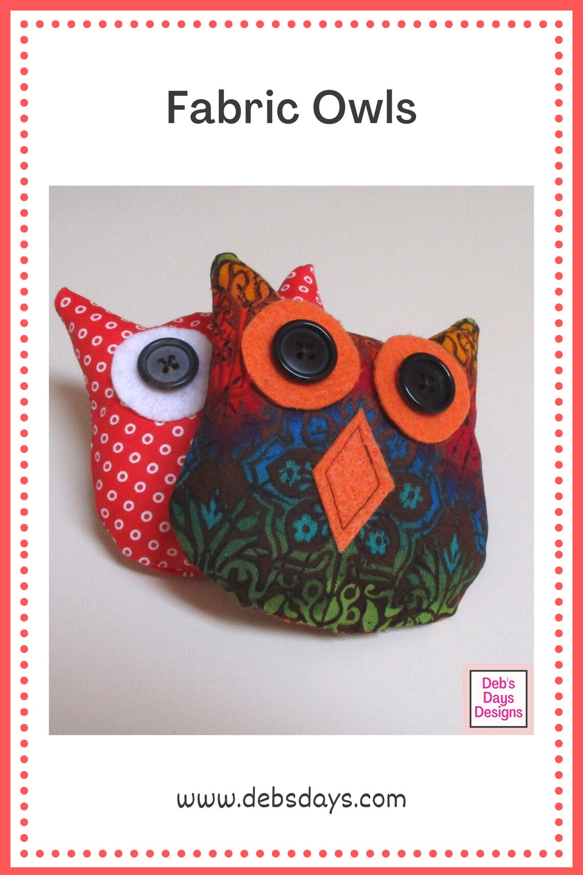 Fabric Owls PDF Sewing PATTERN Digital Download DIY Handmade - Etsy